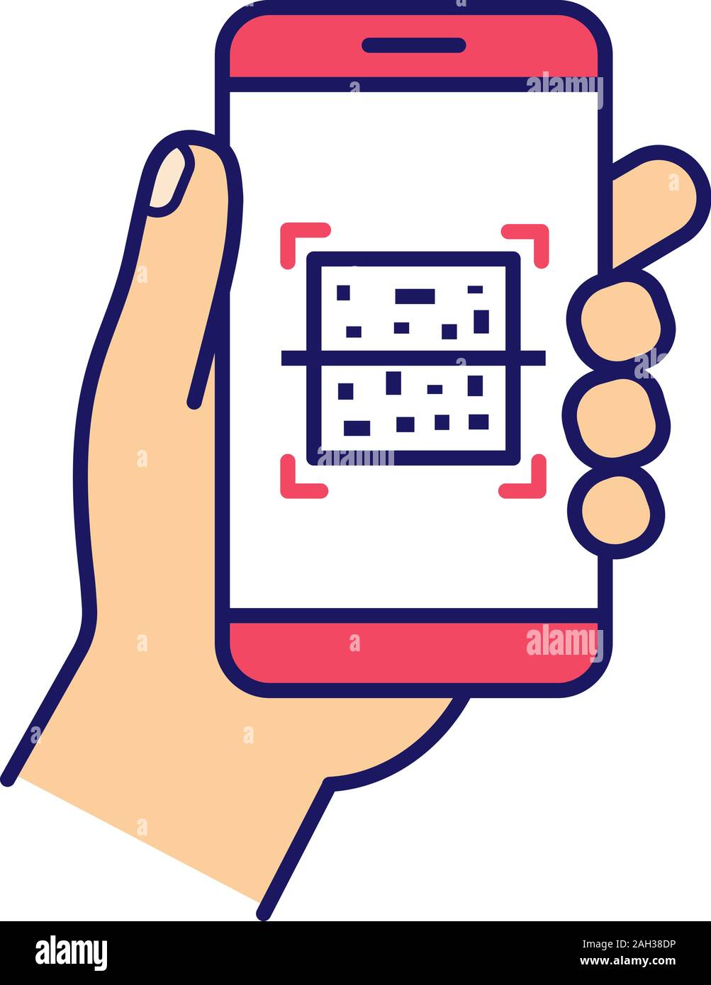 QR-Code smartphone Scanner Farbe Symbol. Quick Response Code. Matrix ...