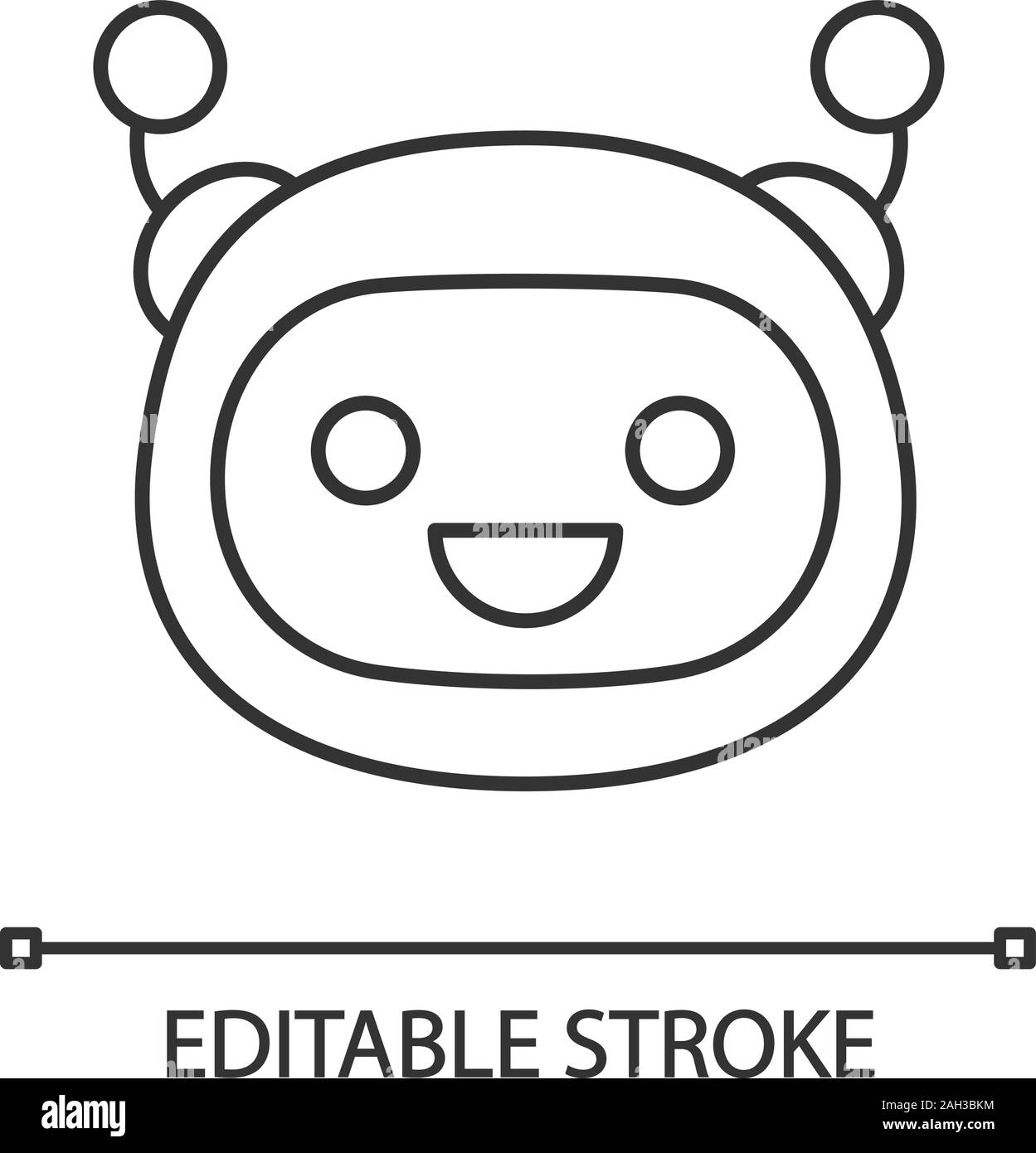 Chatbot lineare Symbol. Dünne Linie Abbildung. Talkbot. Lachen chat bot ...