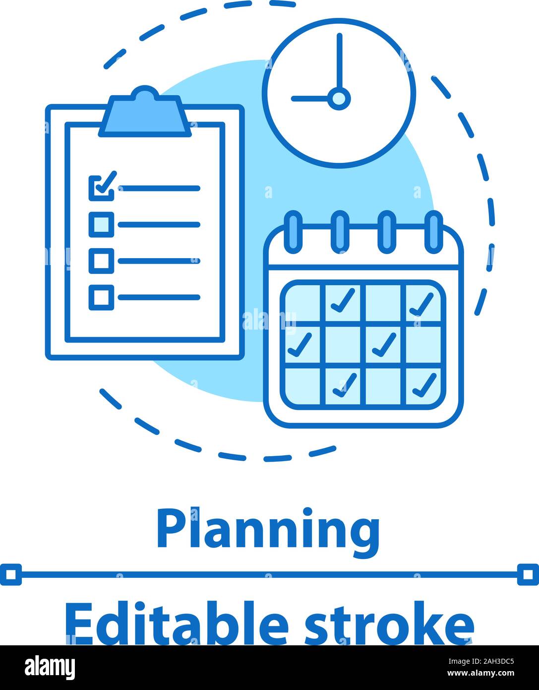 Planung Konzept Symbol. Zeitplan. Zeitplan Idee dünne Linie Abbildung ...