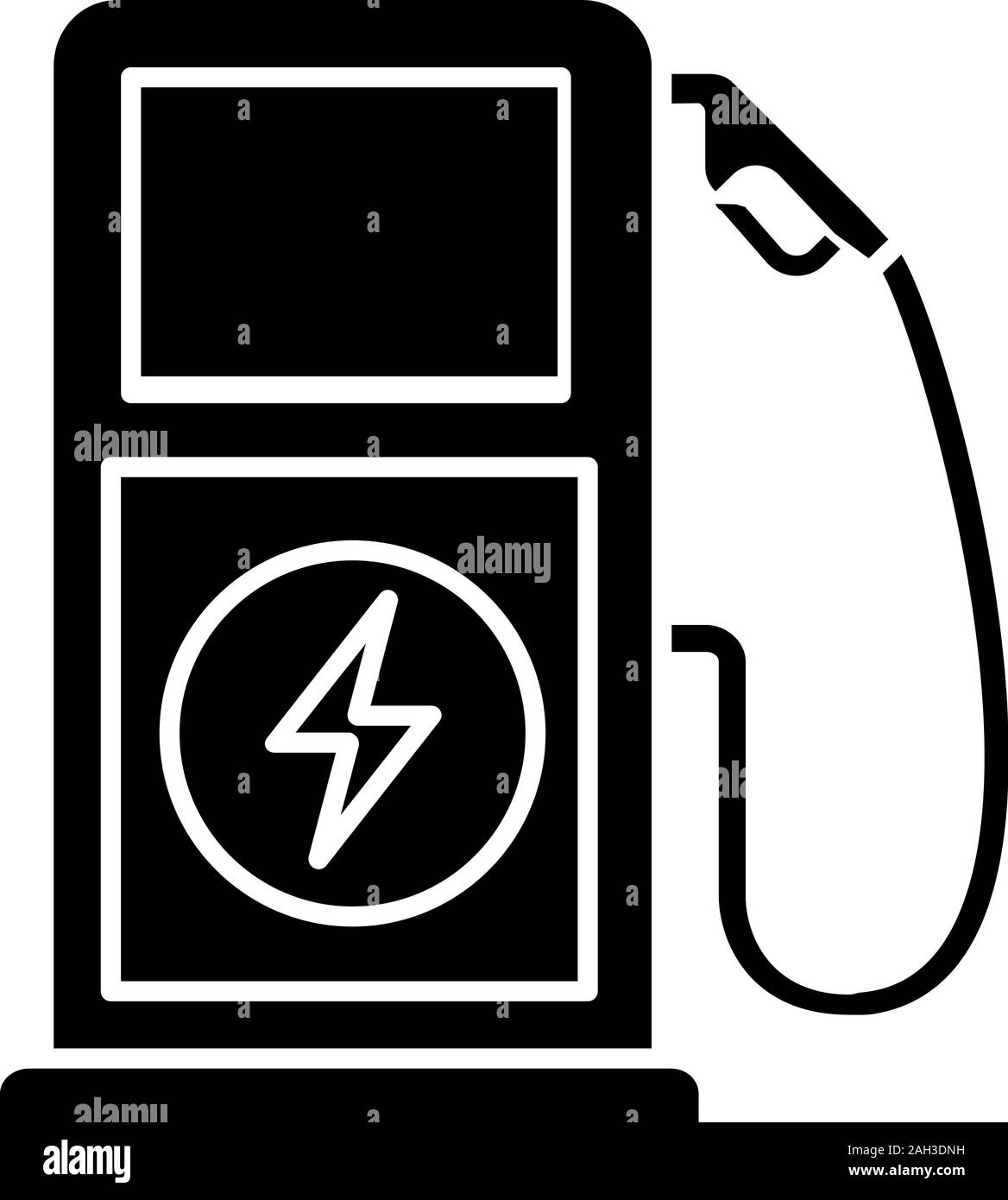 Elektrofahrzeug Ladestation glyph Icon. Elektrische Auto Service. Auto ...