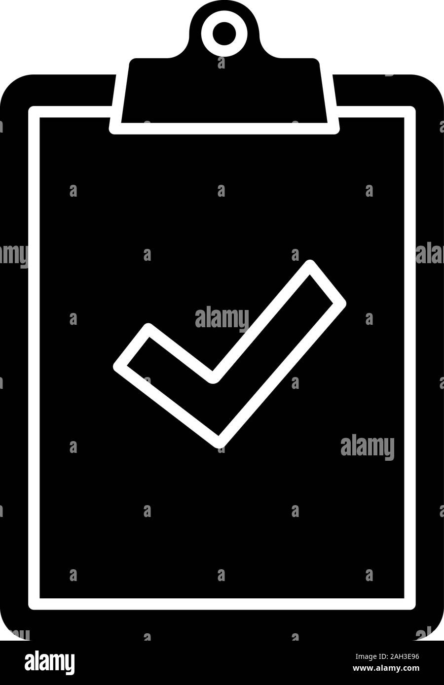 Zwischenablage mit Häkchen glyph Icon. Test, Prüfung erfolgreich ...