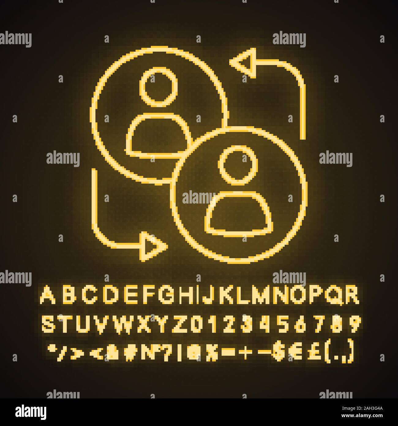 Partnerschaft Neonlicht Symbol. Partner, Begleiter. Kollegen ...