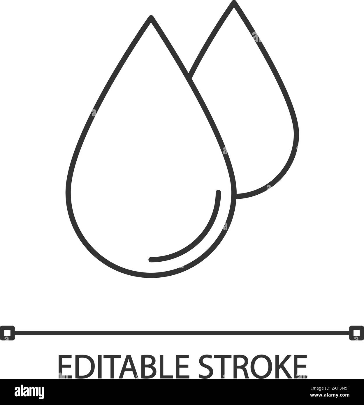 Wassertropfen lineare Symbol. Flüssigkeit. Dünne Linie Abbildung ...