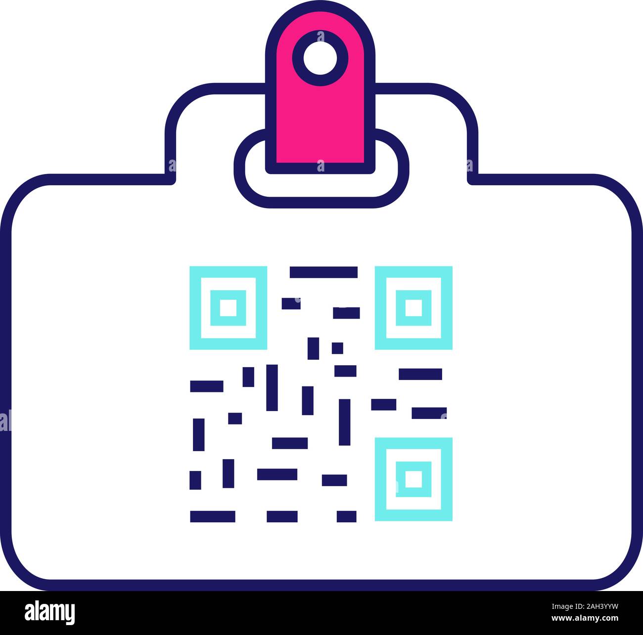QR-Code ID-Karte Farbe Symbol. Namensschild mit Matrix Barcode. ID ...