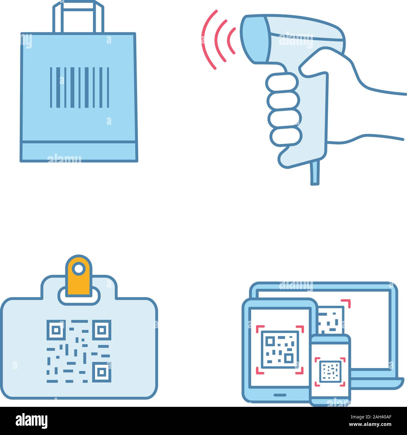 Barcodes farbige Symbole gesetzt. QR-Code ID-Karte, Handheld Barcode ... Barcodes farbige Symbole gesetzt. QR-Code ID-Karte, Handheld Barcode ...