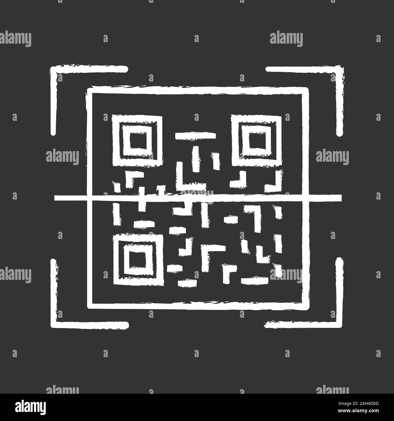 QR-Code scannen Chalk Symbol. 2D Code lesen App. Matrix Barcode Scanner ...