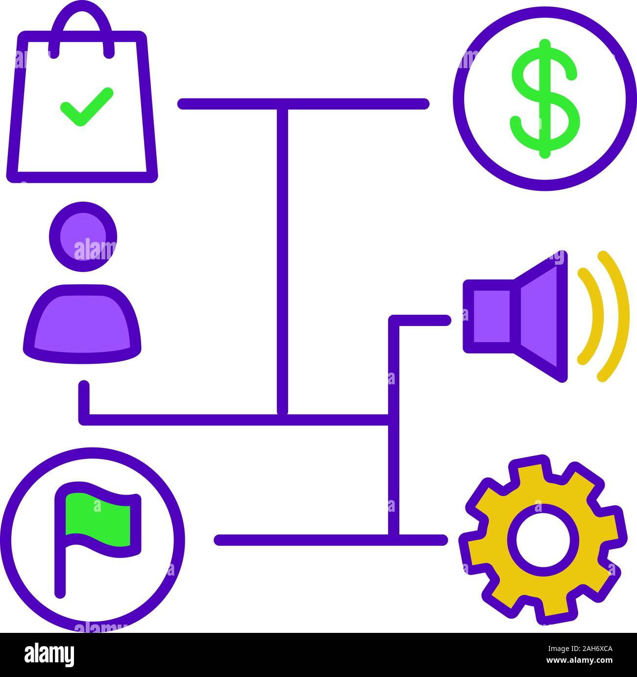 Business plan Farbe Symbol. Business Strategie, Taktik und Modell ...