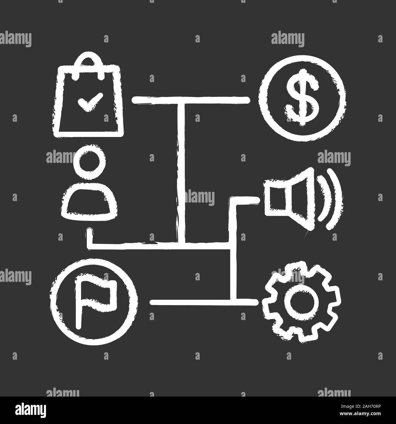 Business Plan chalk Symbol. Business Strategie, Taktik und Modell ...