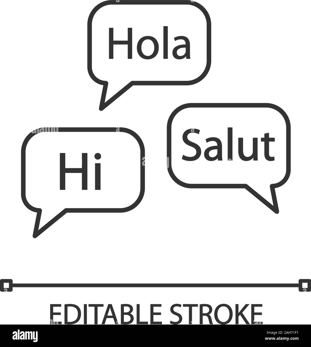 Sprachkurse lineare Symbol. Elementare Sprachkenntnisse. Dünne Linie ...