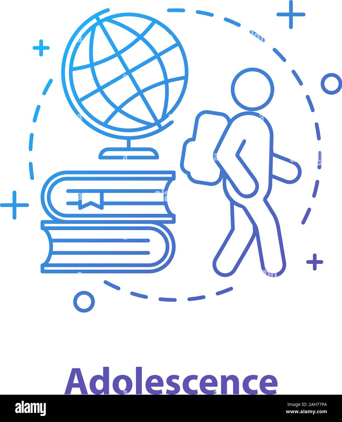 Adoleszenz Konzept Symbol. Teenager Idee dünne Linie Abbildung ...