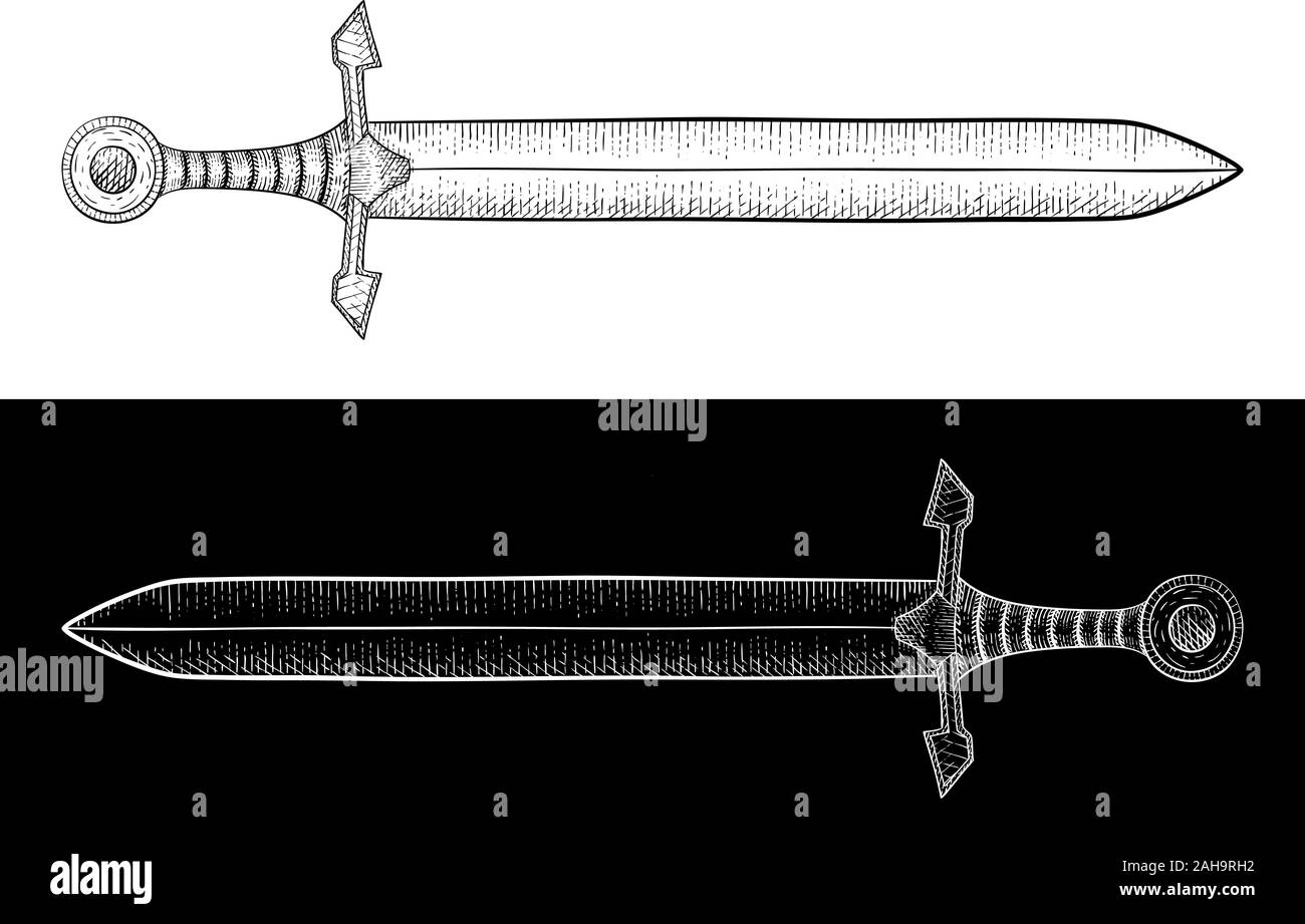 Schwert. Hand gezeichnete Skizze. Vector Illustration Stock ...