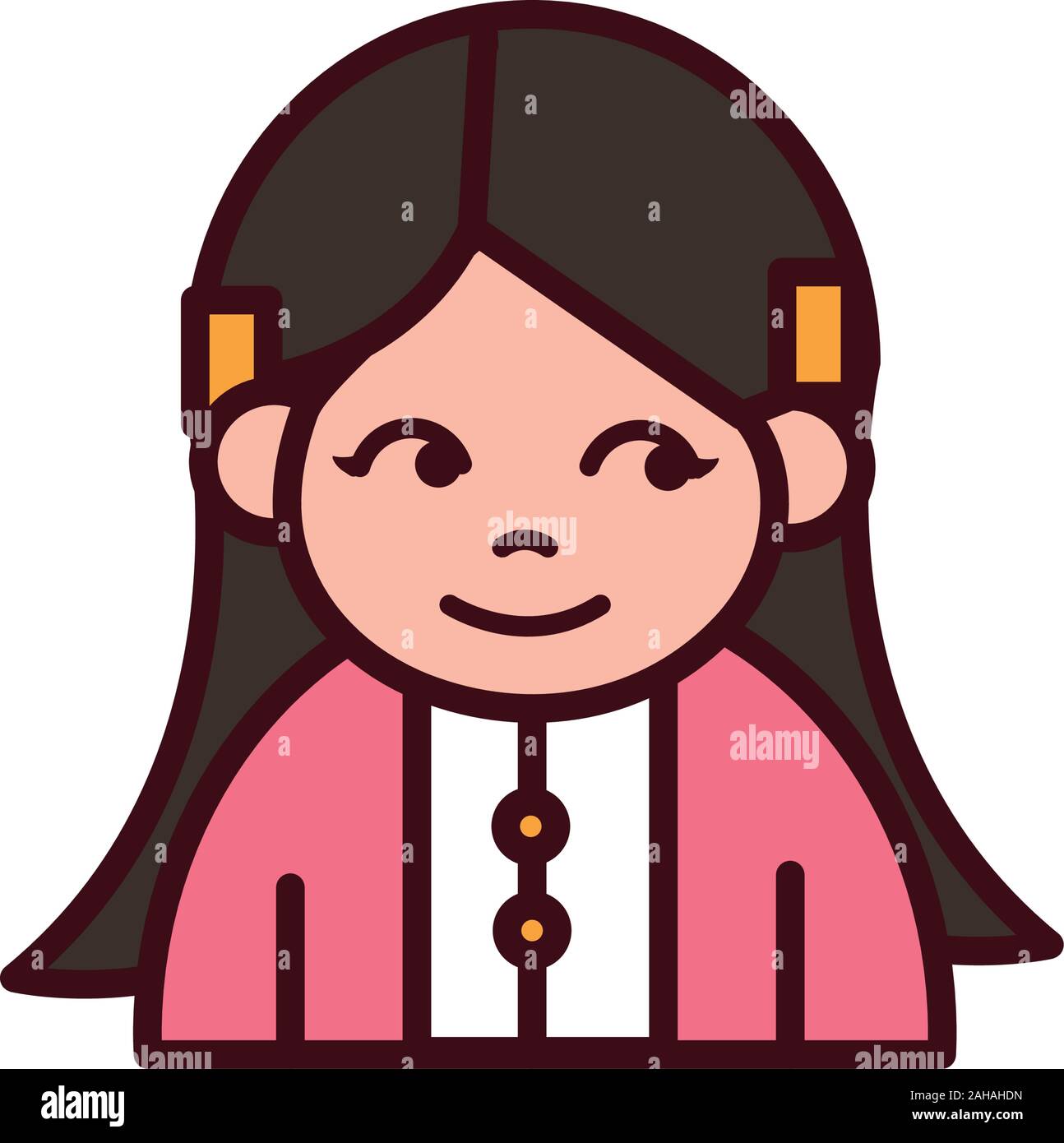 Frau Cartoon Character Portrait Menschen Vector Illustration Stock ...