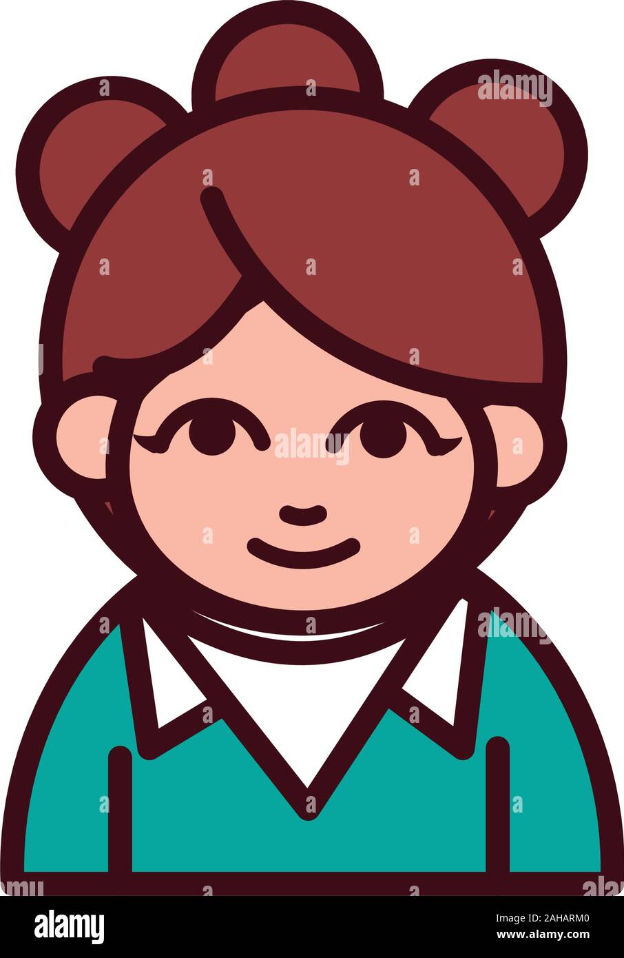 Frau Cartoon Character Portrait Menschen Vector Illustration Stock ...