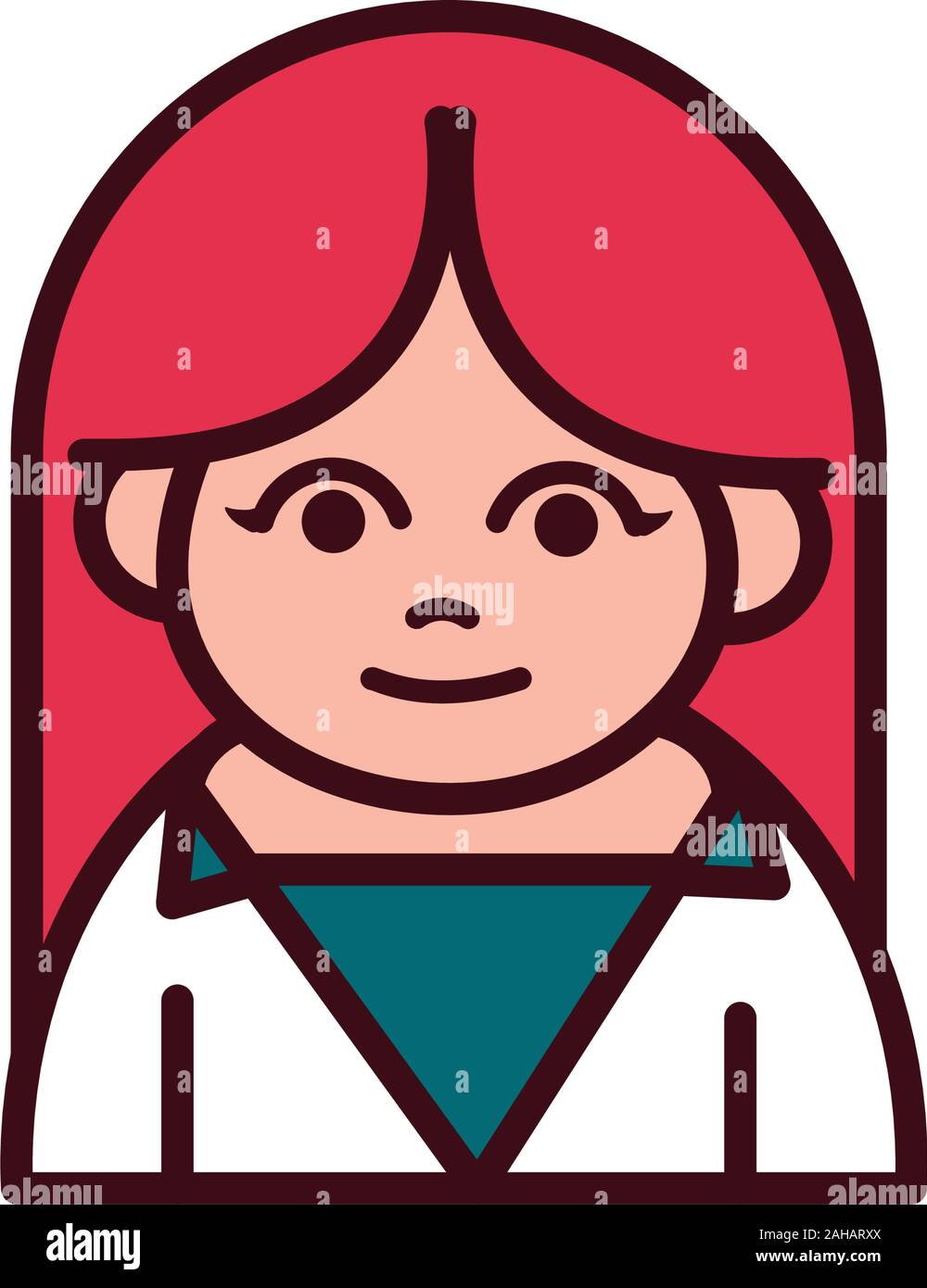 Frau Cartoon Character Portrait Menschen Vector Illustration Stock ...