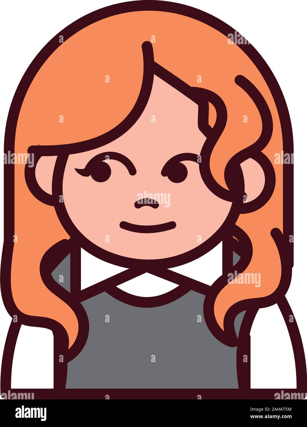 Frau Cartoon Character Portrait Menschen Vector Illustration Stock ...