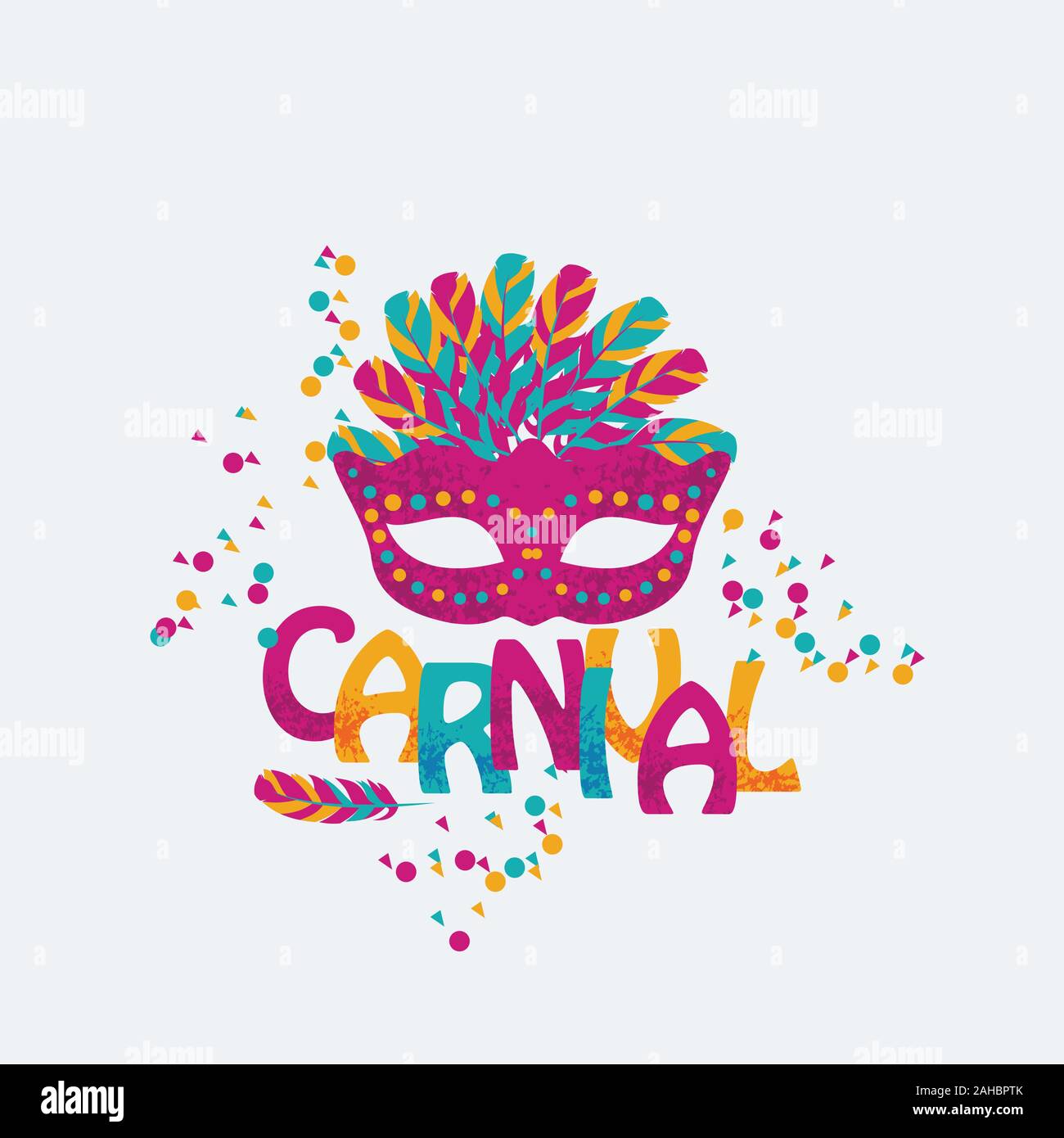 Karneval hand Schriftzug Text als Banner, Karte, Logo, Symbol ...