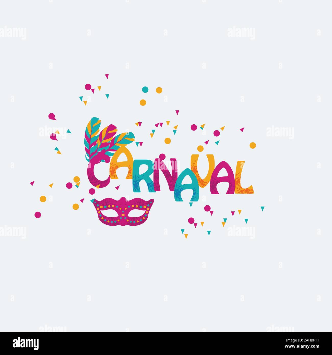 Karneval hand Schriftzug Text als Banner, Karte, Logo, Symbol ...