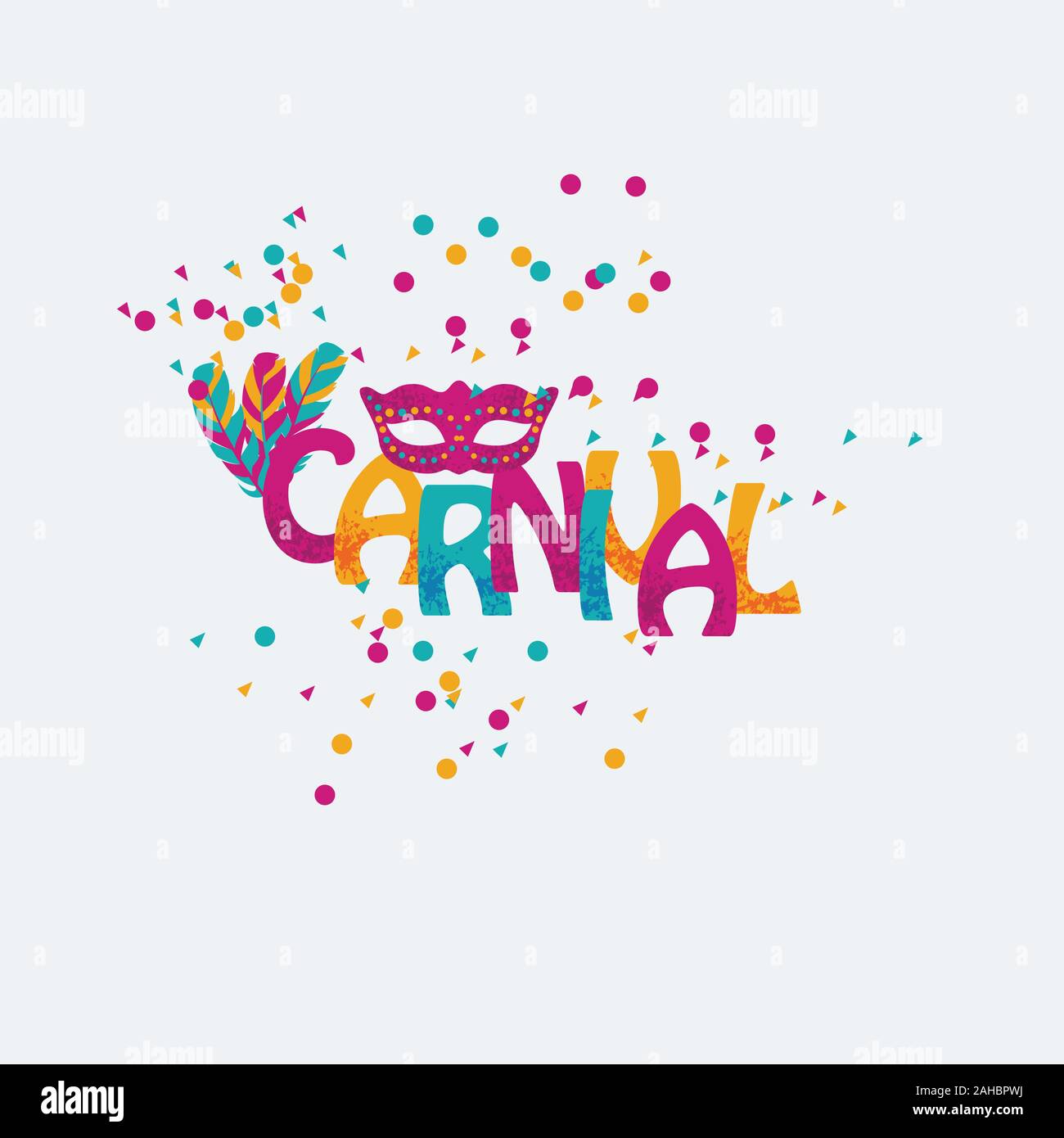 Karneval hand Schriftzug Text als Banner, Karte, Logo, Symbol ...