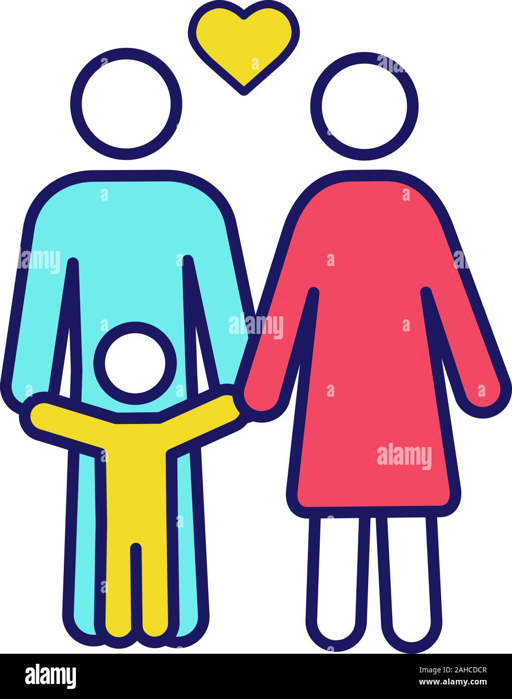 Kindergeld Farbe Symbol. Familie. Kinderbetreuung. Happy Elternschaft ...