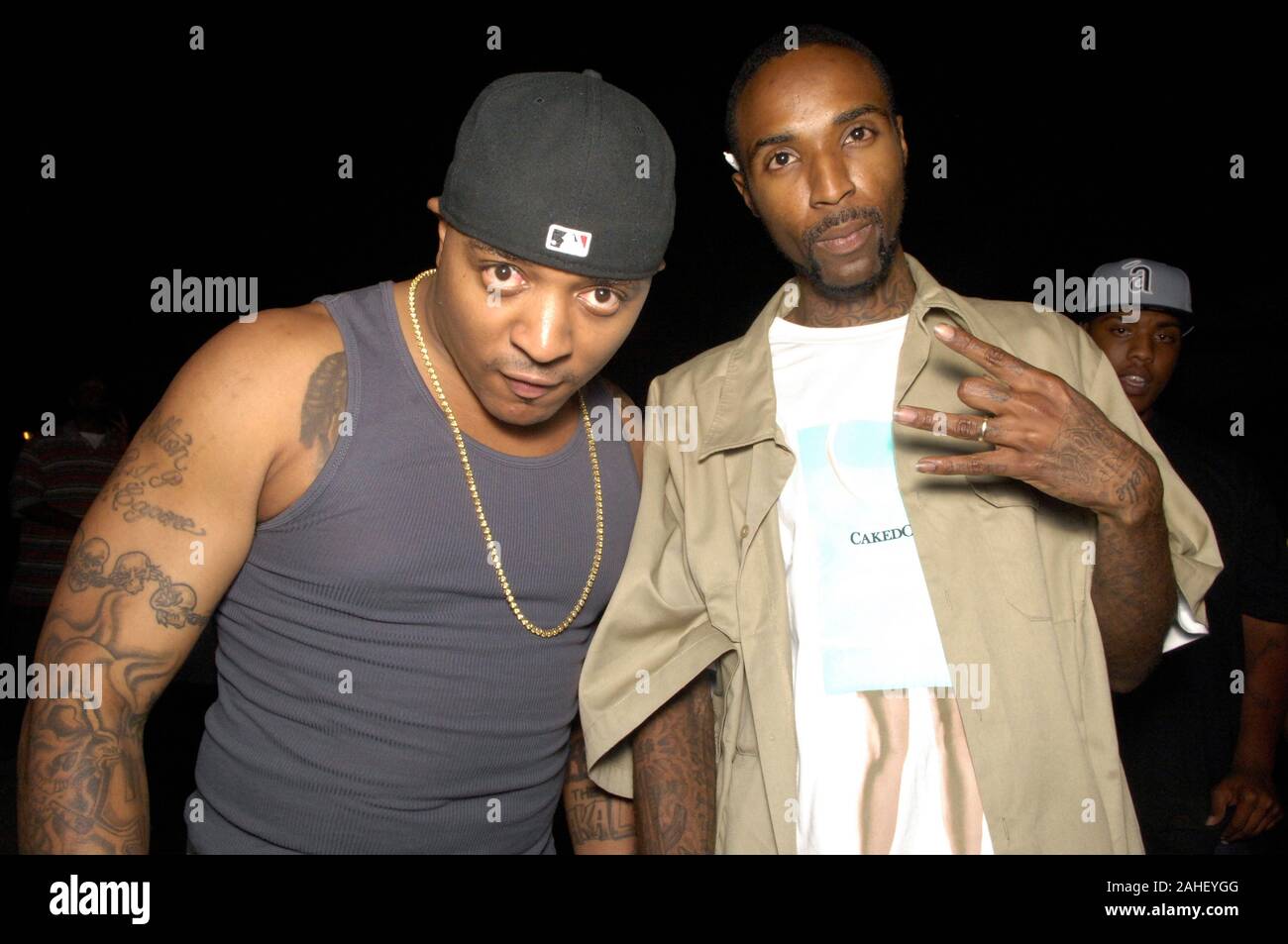 (L-R) Rapper 40 Glocc und Cashis auf einem Set von 40 Glocc 'Damn ...