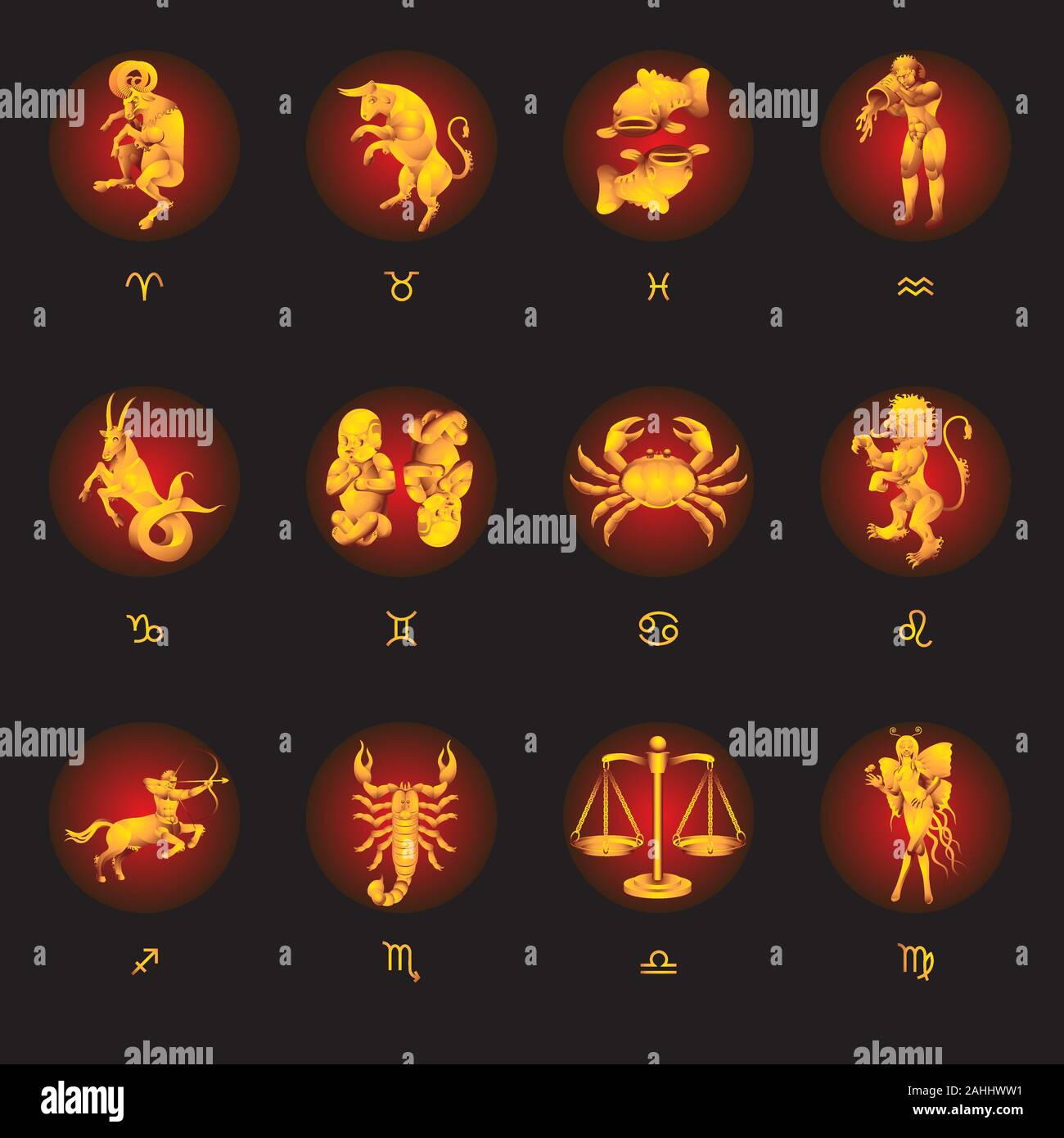 Simbolos del zodiaco vector Stock-Vektorgrafiken kaufen - Seite 2 - Alamy