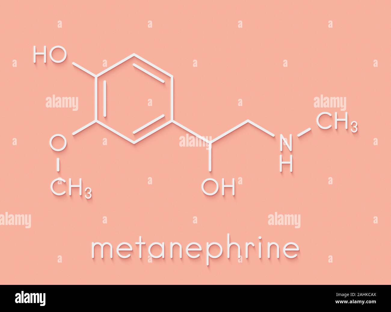 Metanephrine (metadrenaline) Molekül. Metaboliten von Epinephrin ...