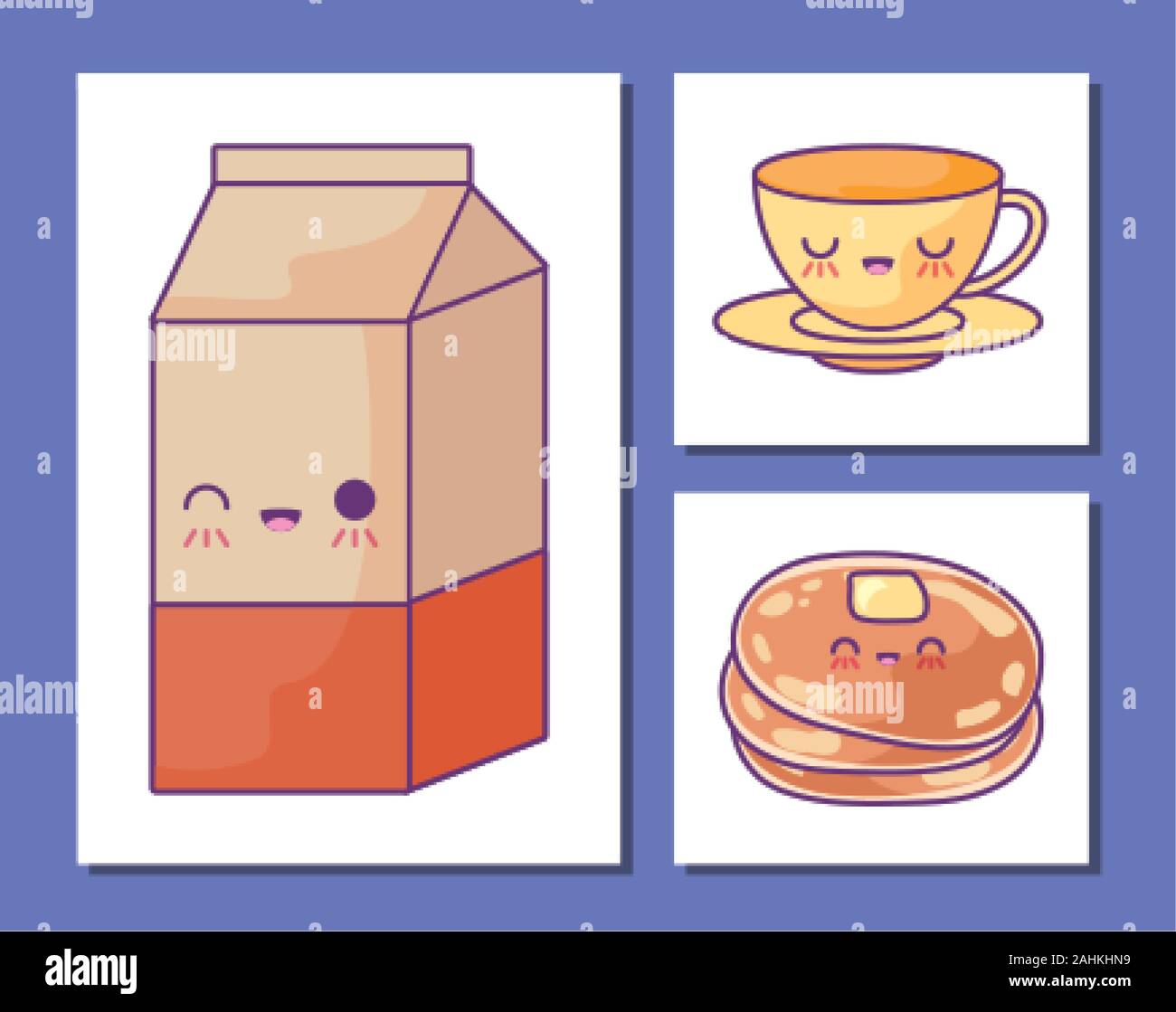 Cartoons Icon Set Design, Frühstück essen Mahlzeit frisches Produkt ...