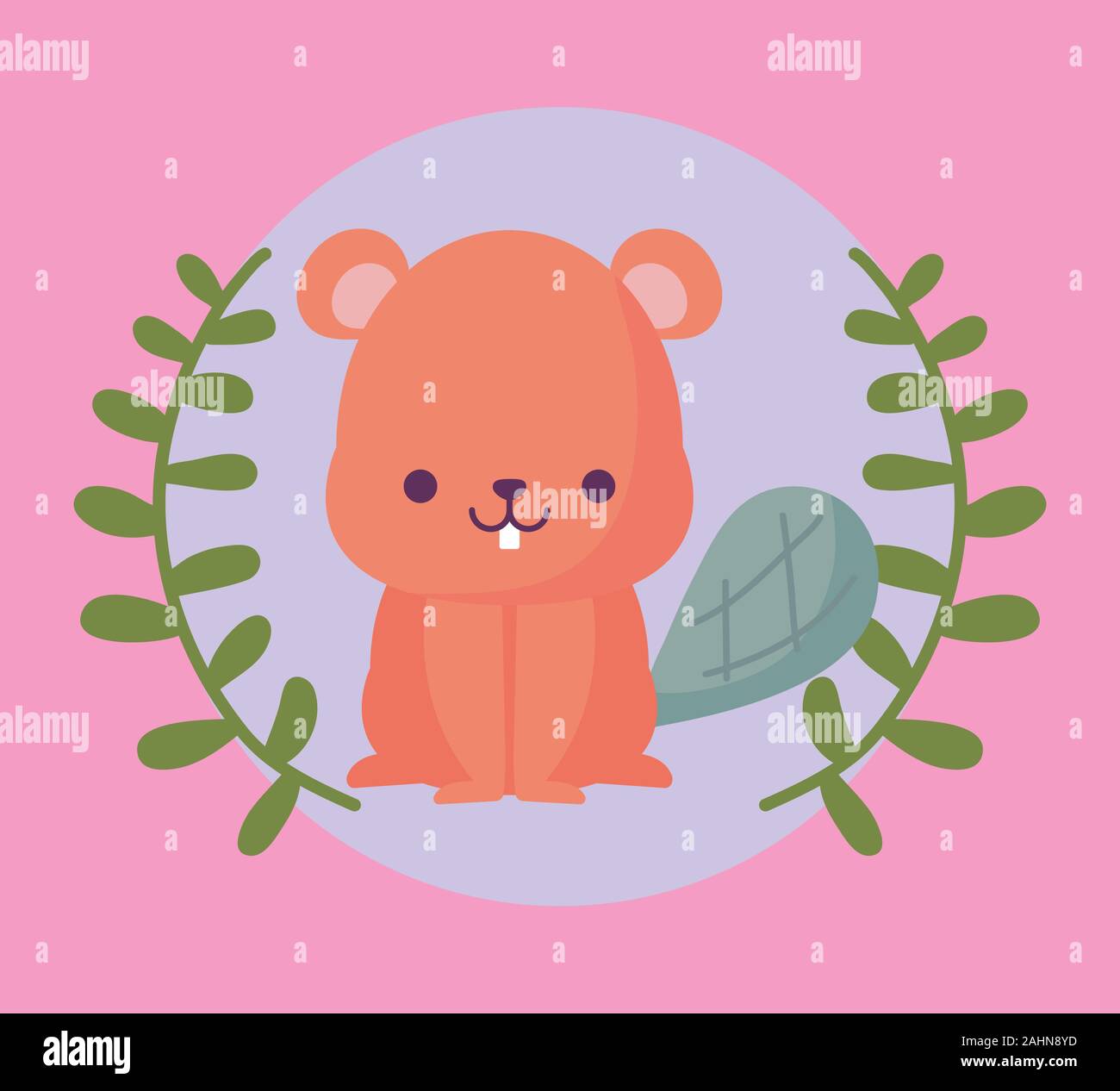 Biber cartoon Design, Kawaii Ausdruck niedlichen Charakter lustig und ...