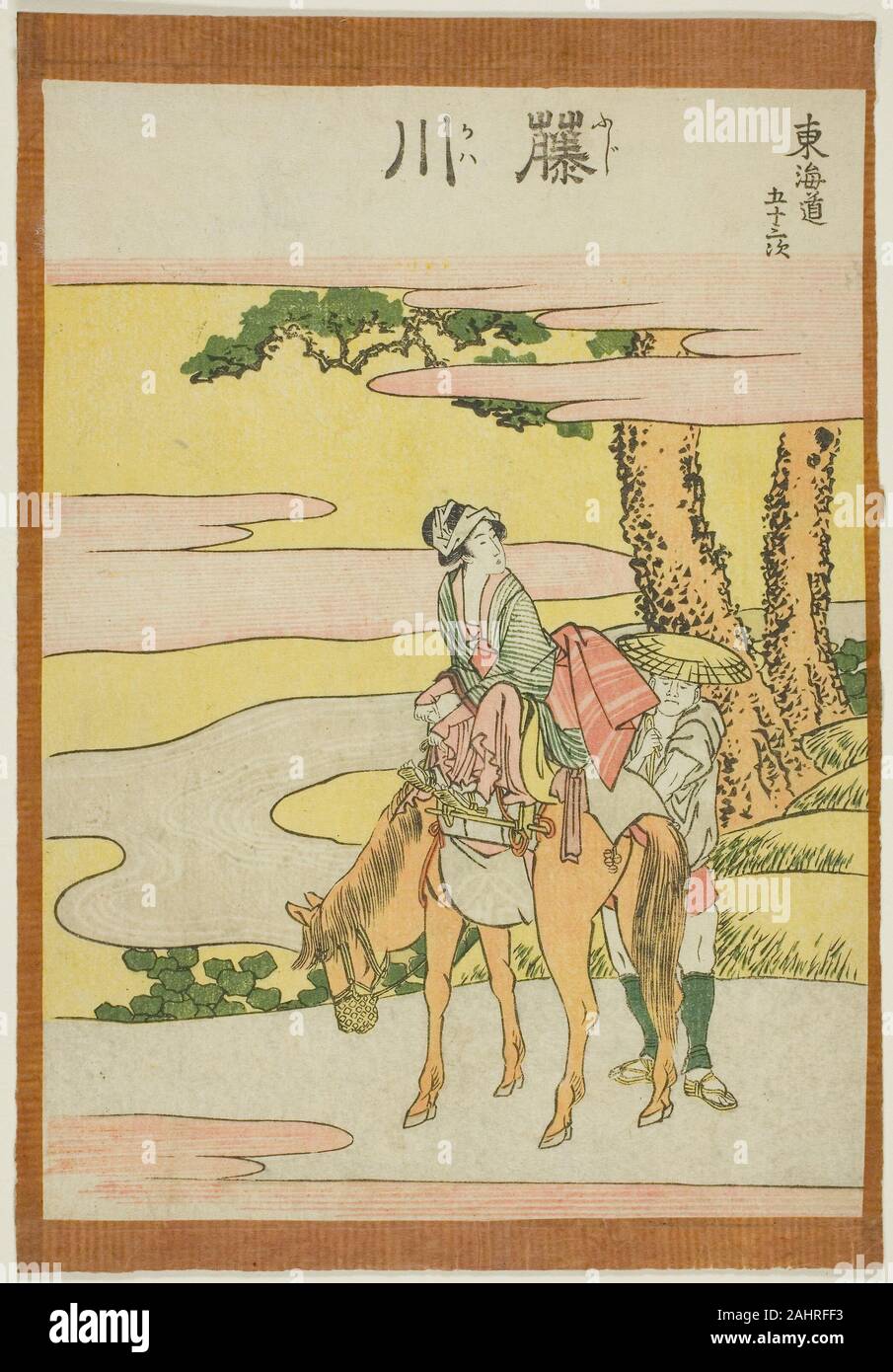 Katsushika Hokusai. Fujikawa, aus der serie Dreiundfünfzig Stationen des Tokaido (Tokaido ...