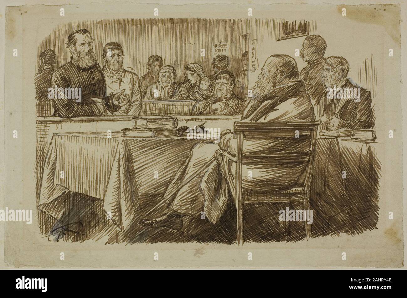 Charles Samuel Keene. Hof Szene. 1870 - 1891. England. Feder und Tinte ...