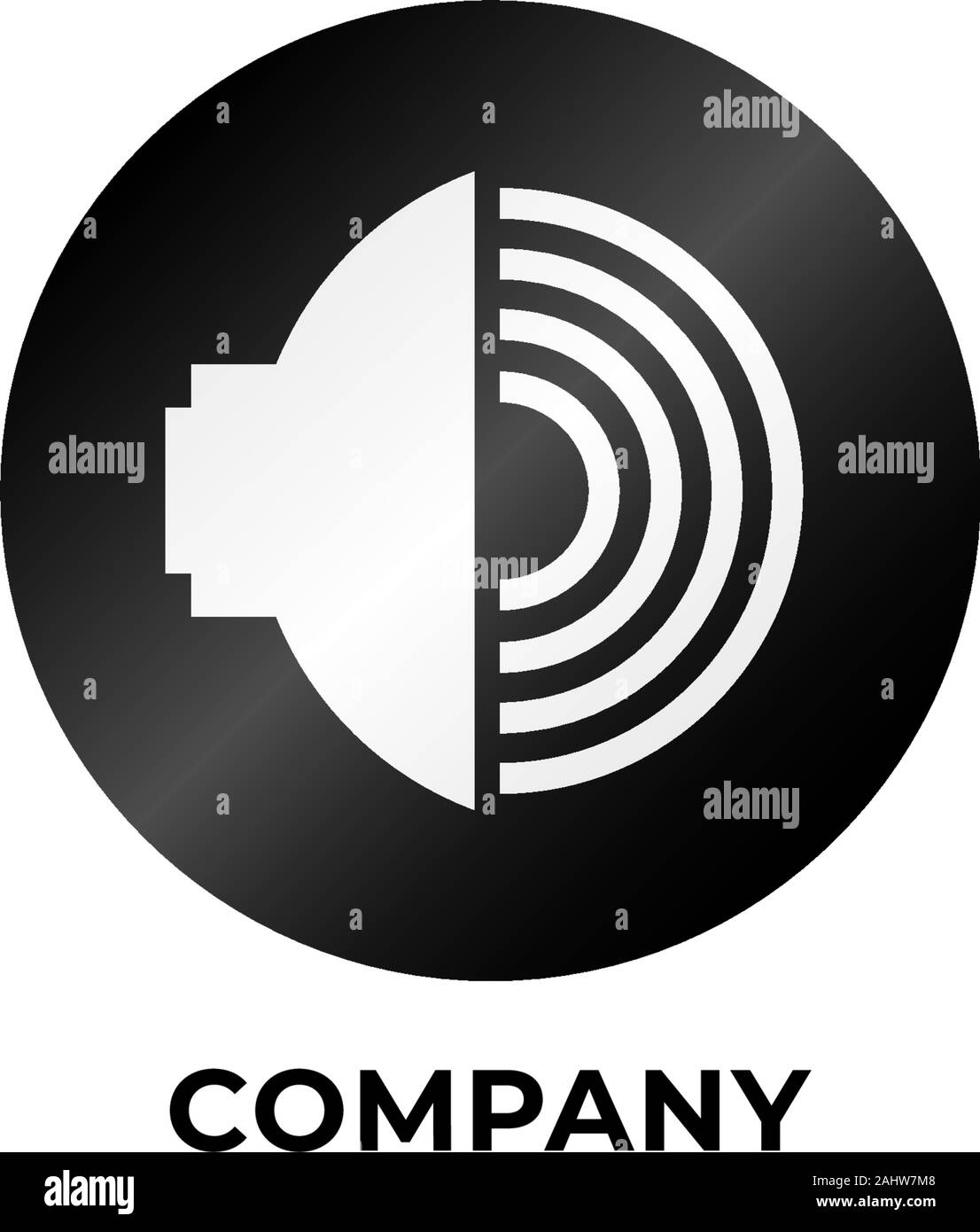 Lautsprecher Sound Logo Konzept, Audio Signal Design Vector, Schwarz ...