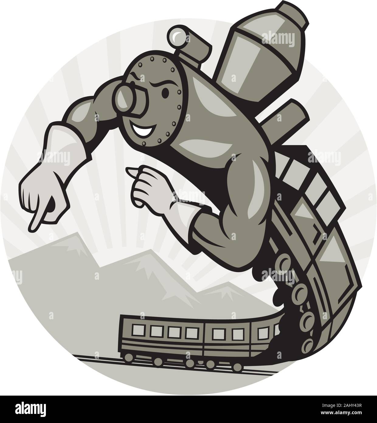 Comic Illustration Cartoon Railway Locomotive Stockfotos und -bilder ...