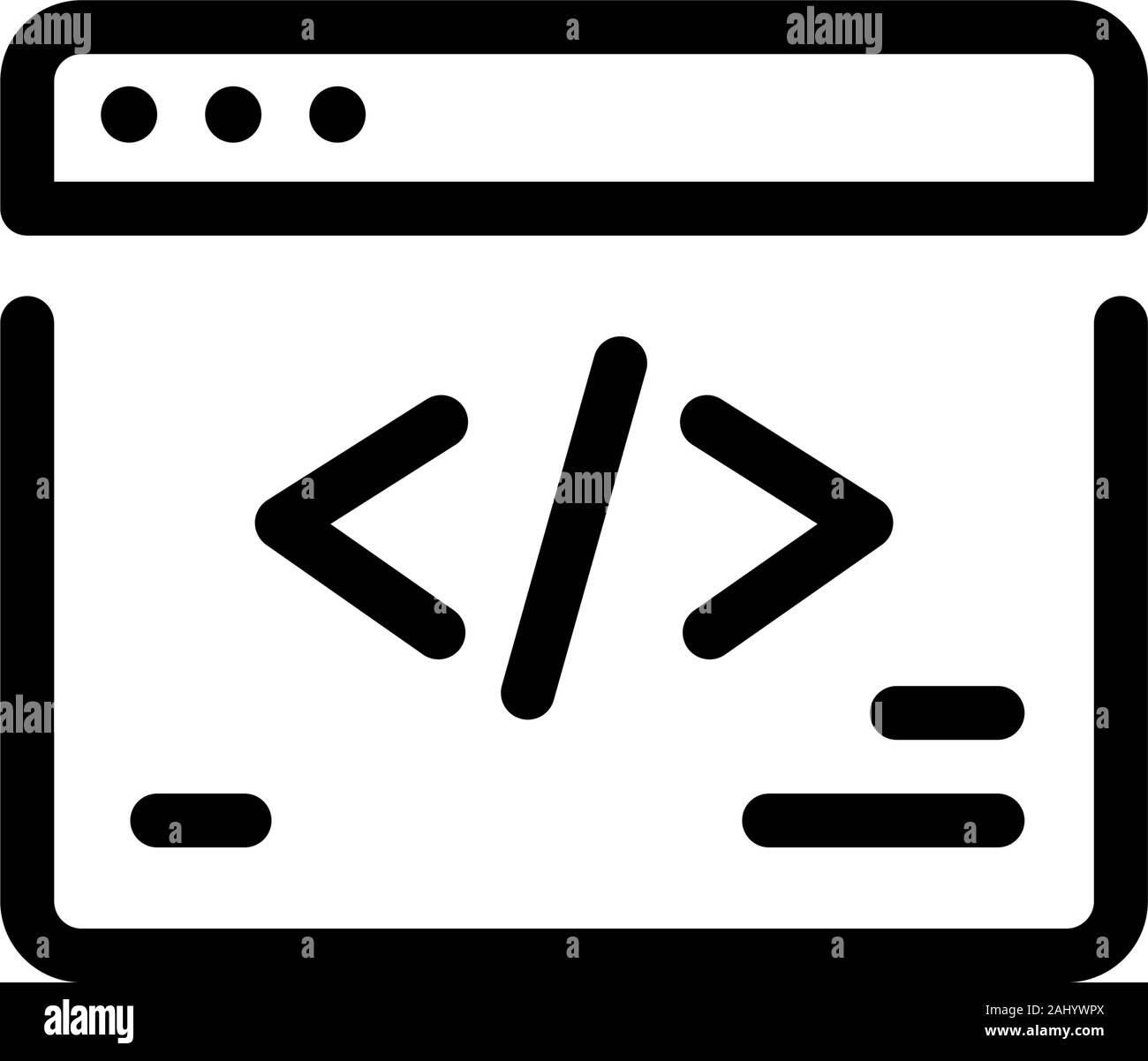 Symbol der Codierung, Programmierung. Website Layout. Vector Icons auf ...