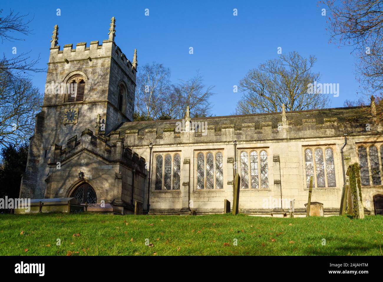 Babworth Kirche und Friedhof Information Board auf Pilgrim Fathers und ...