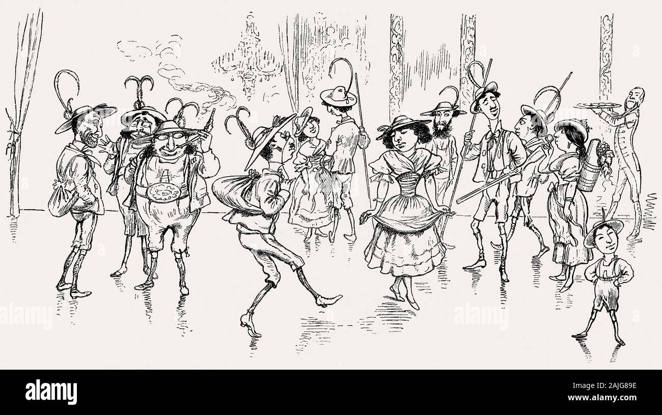 Karikatur Aus Dem 19 Jahrhundert Tanz Stockfotos und -bilder Kaufen - Alamy