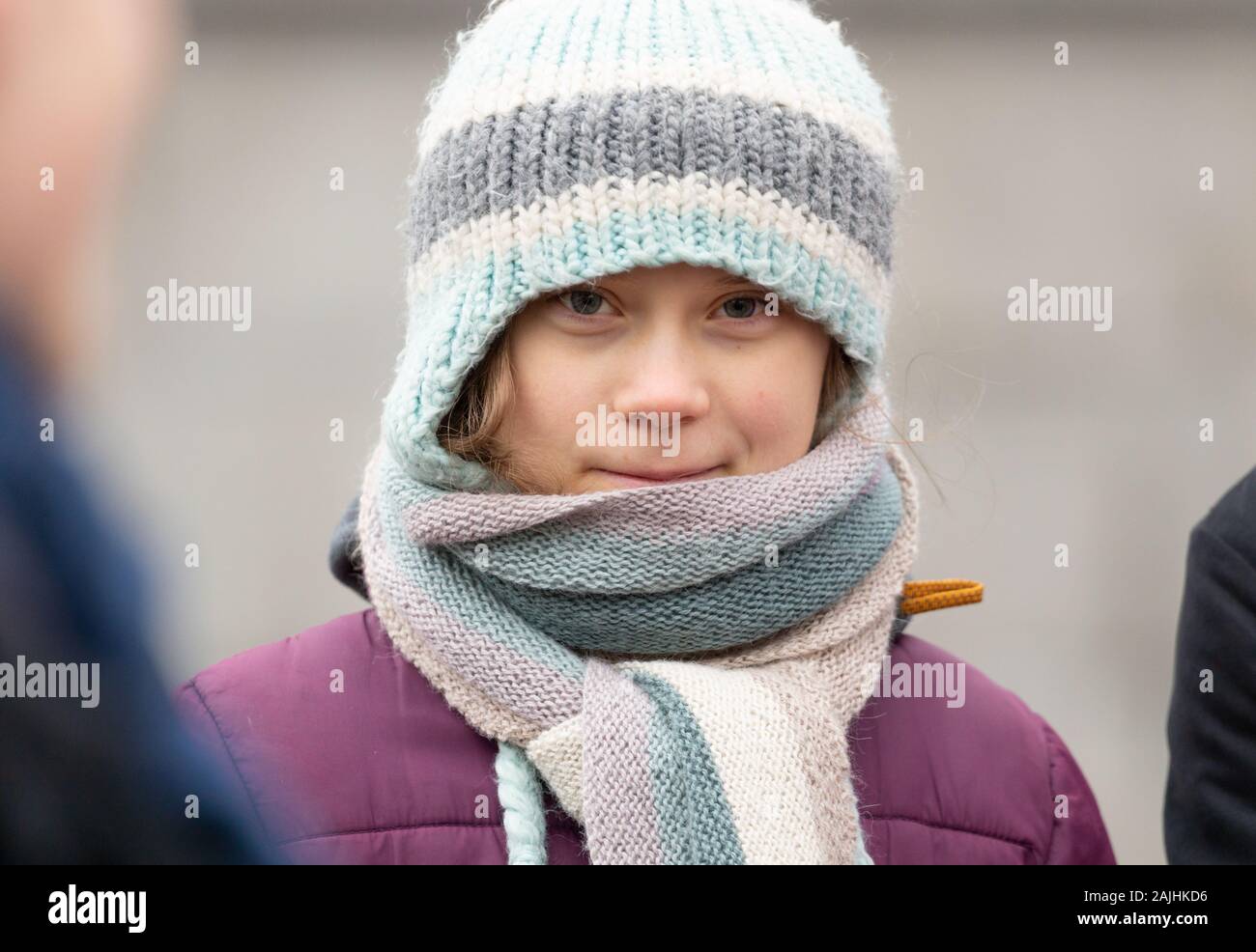 Stockholm, Schweden. 3. Januar, 2020. Der 17-jährige schwedische Klima ... Stockholm, Schweden. 3. Januar, 2020. Der 17-jährige schwedische Klima ...