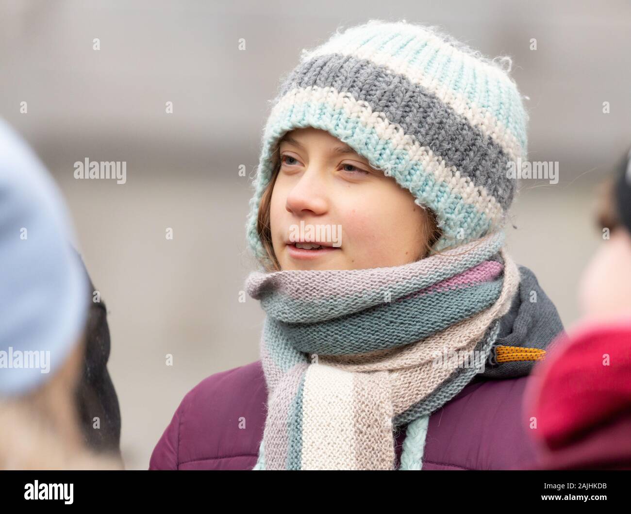 Stockholm, Schweden. 3. Januar, 2020. Der 17-jährige schwedische Klima ... Stockholm, Schweden. 3. Januar, 2020. Der 17-jährige schwedische Klima ...