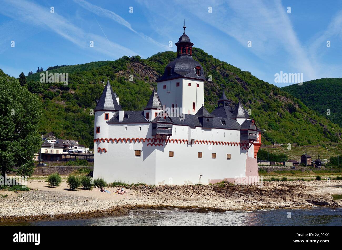 Deutschland, Rheintal, schloss Pfalz aka Burg Pfalzgrafenstein in Kaub ...
