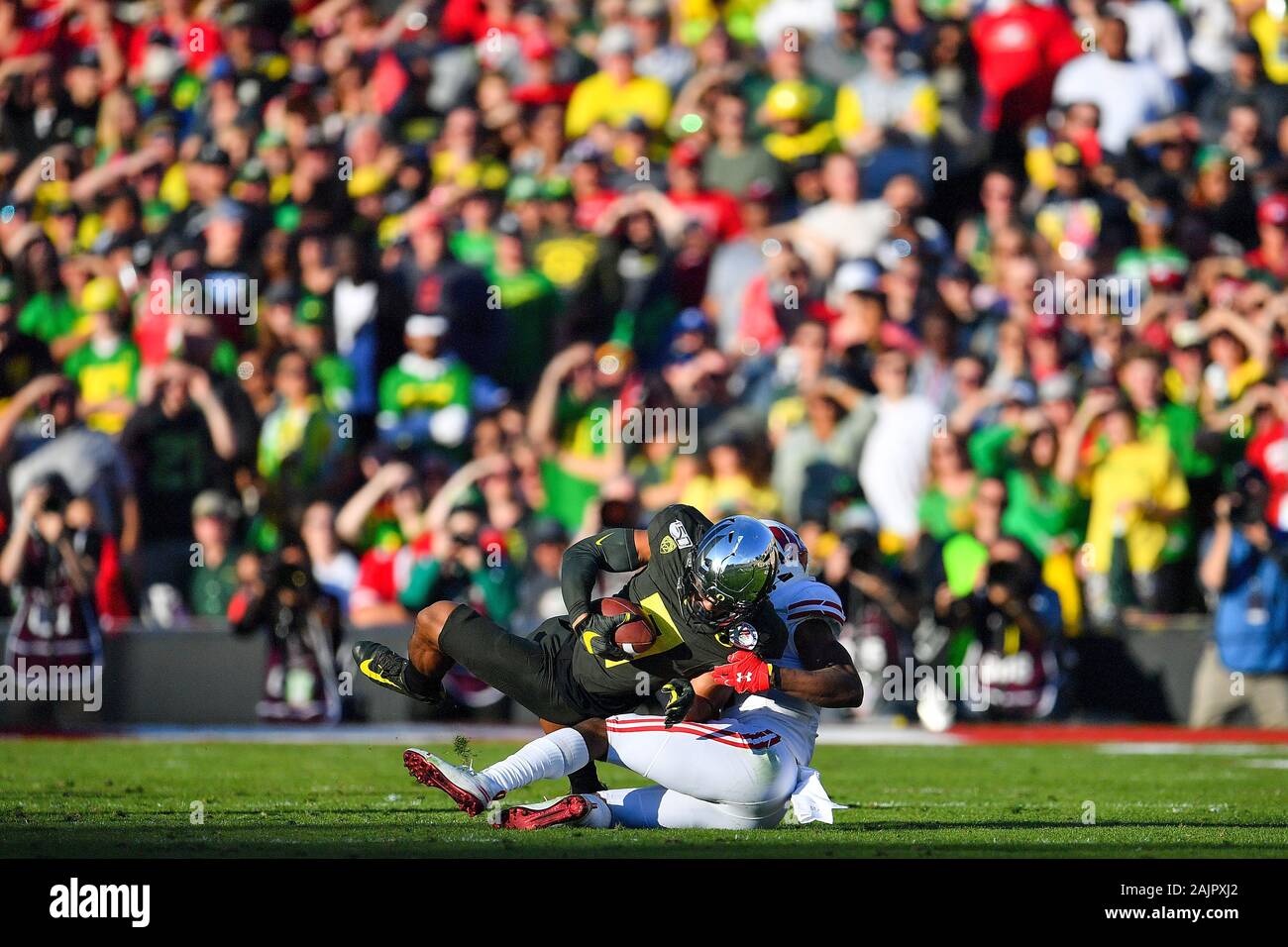 Pasadena, USA. 01 Jan, 2020. Oregon Enten wide receiver Johnny Johnson ...
