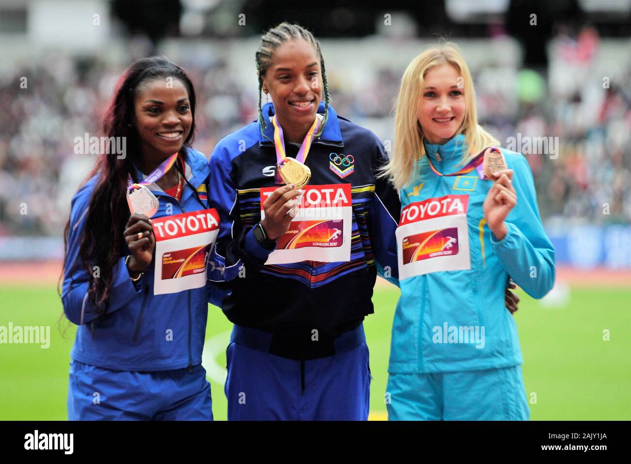 Yulimar Rojas (Venezuela), Caterine Ibarguen (colombie) und Olga ...