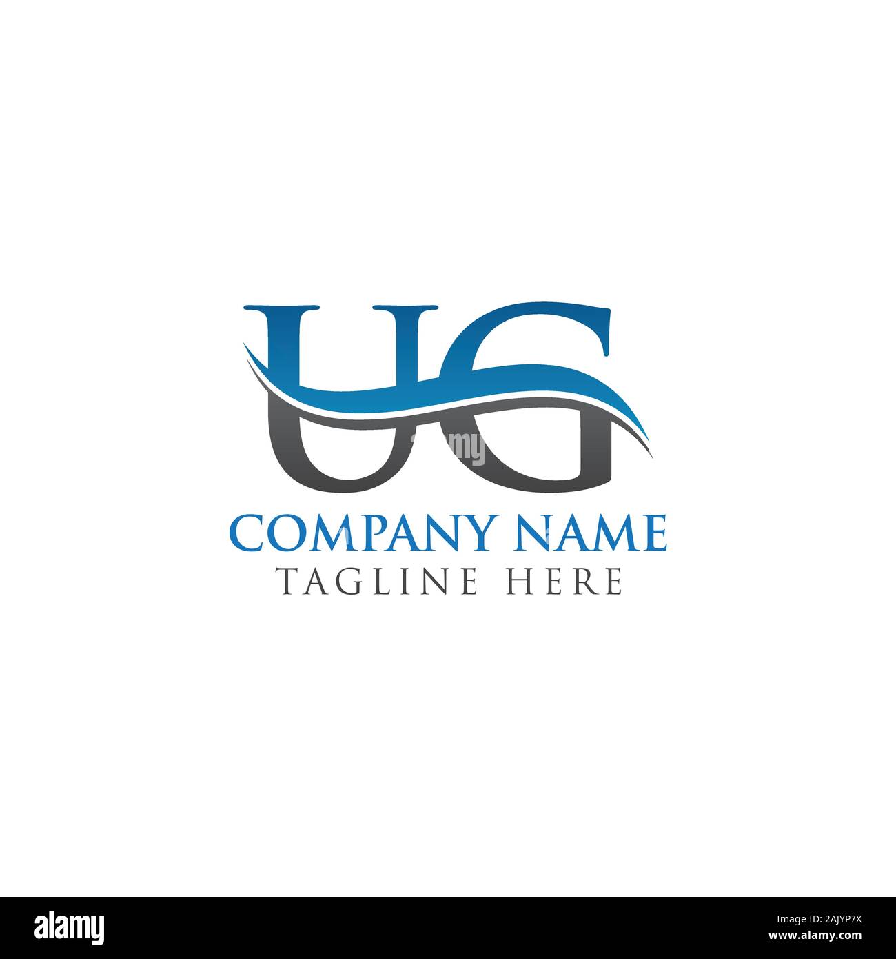 Initial mit dem UG-Logo Design Vector Template. UG Schreiben Logo ...