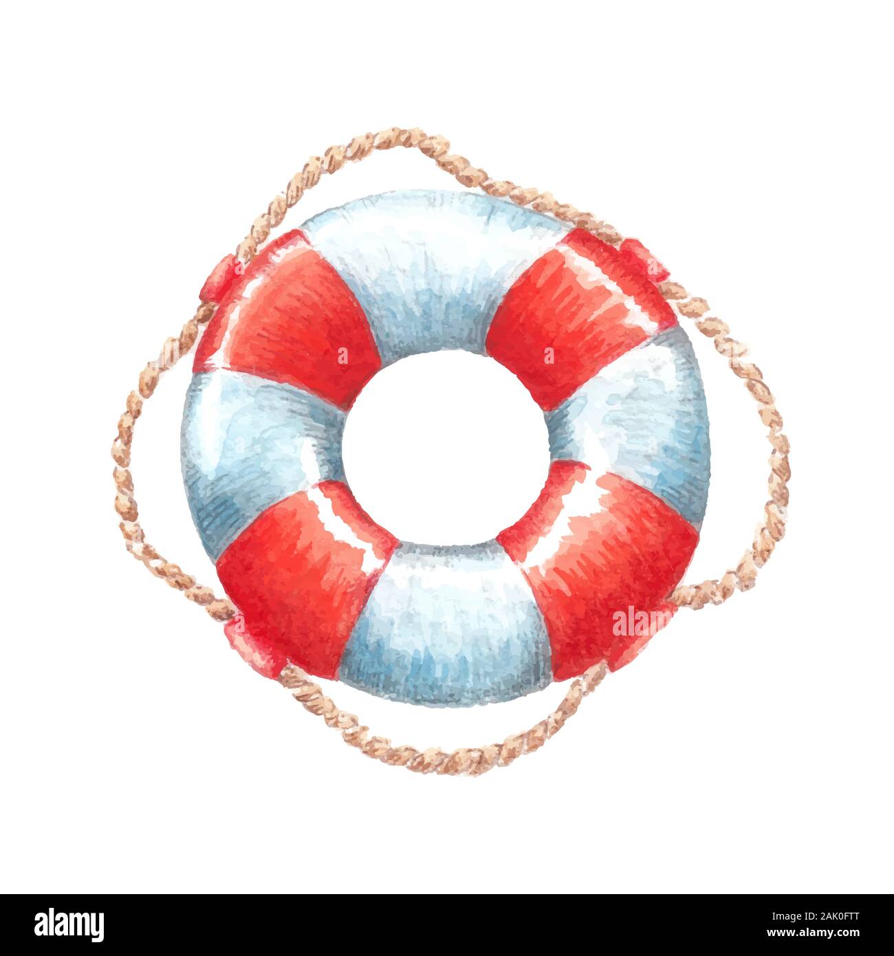 Vektor Rettungsring Rot und Weiß safety Ring mit Seil illustration ...