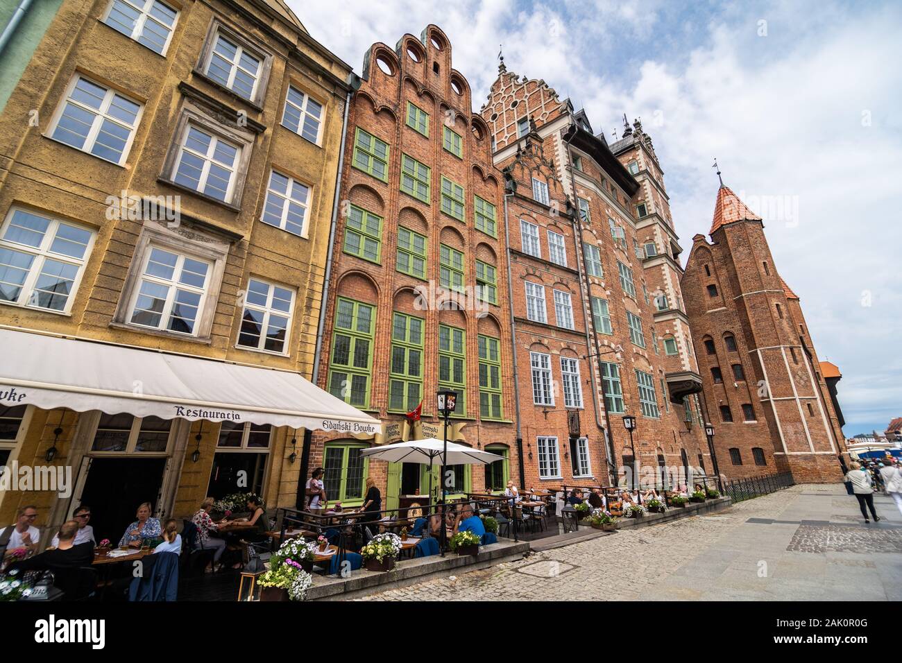 Danzig, Polen - Juni, 2019. Die Lange Gasse in der Altstadt von Danzig ...