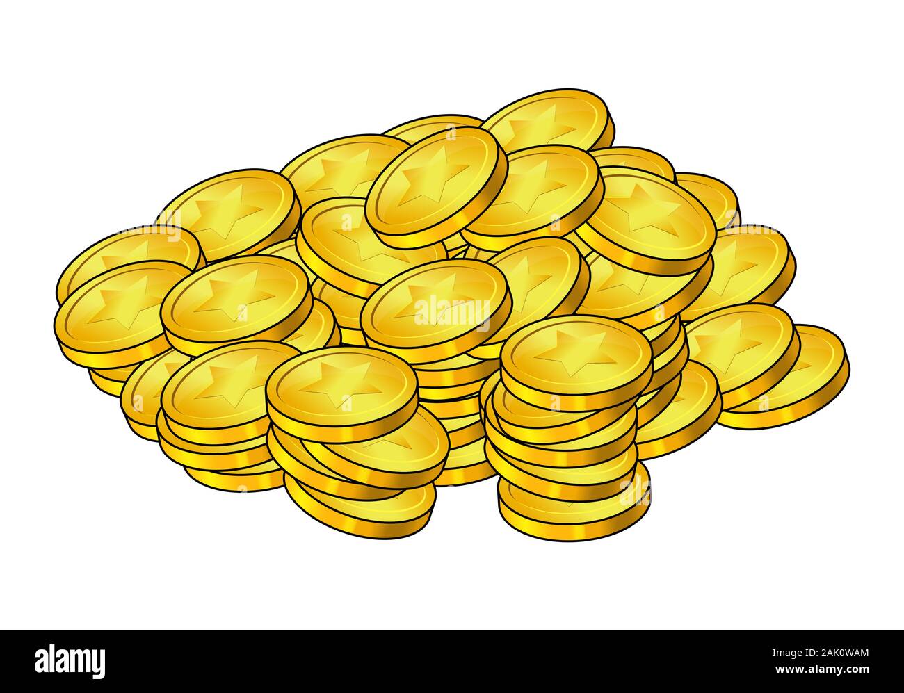 Money pile illustration Ausgeschnittene Stockfotos und -bilder - Alamy