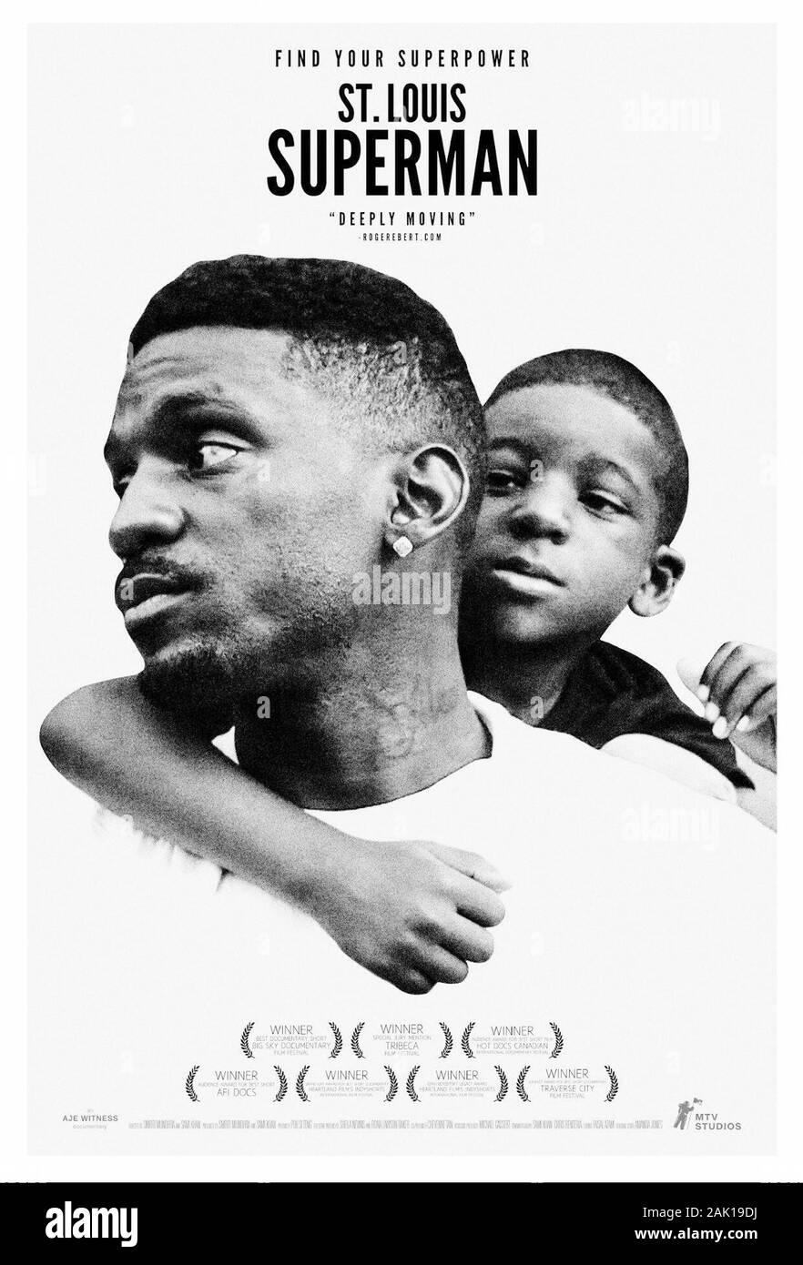 ST. LOUIS SUPERMAN, uns Poster, von links: Aktivist und Rapper Bruce Franks Jr und sein Sohn ...