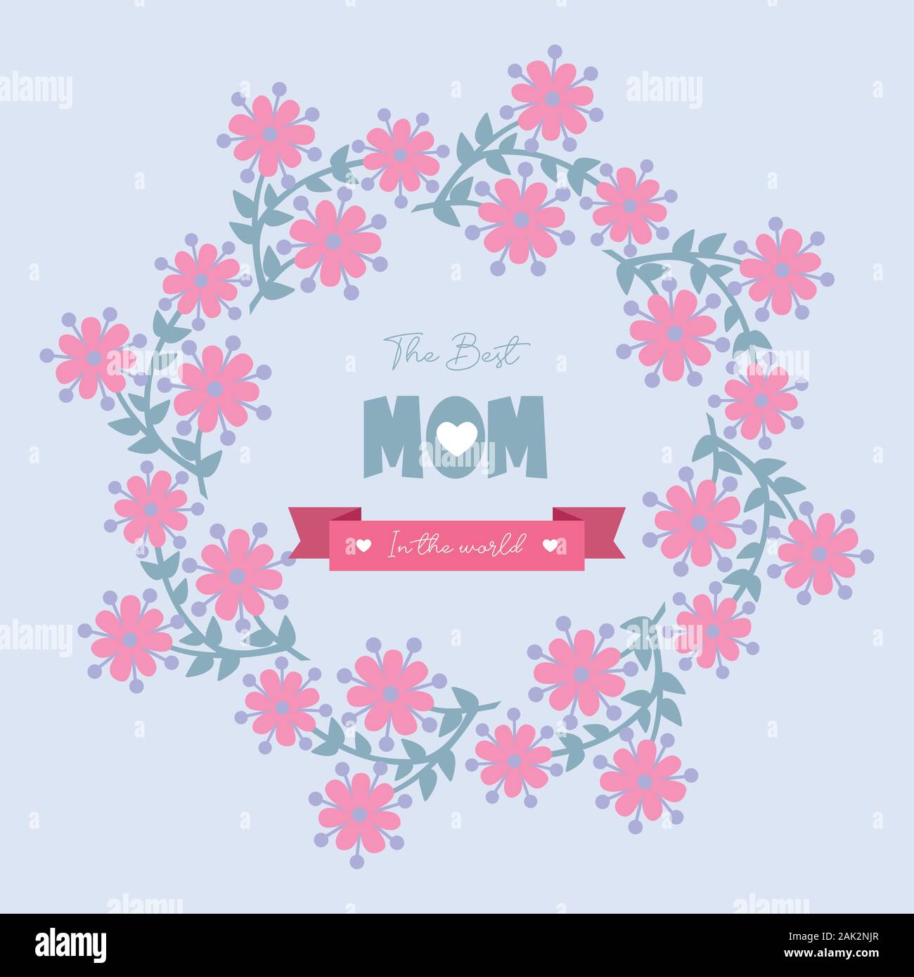 Elegante Form Muster der Eaf und Blume Rahmen, für die beste Mama der ...