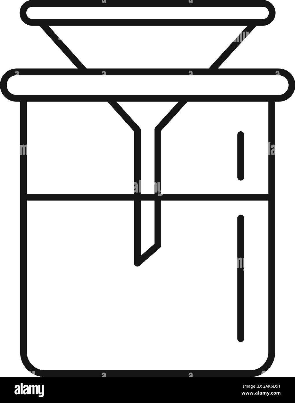 Trichter Kolben Symbol. Umriß Trichter Kolben vektor Symbol für Web ...