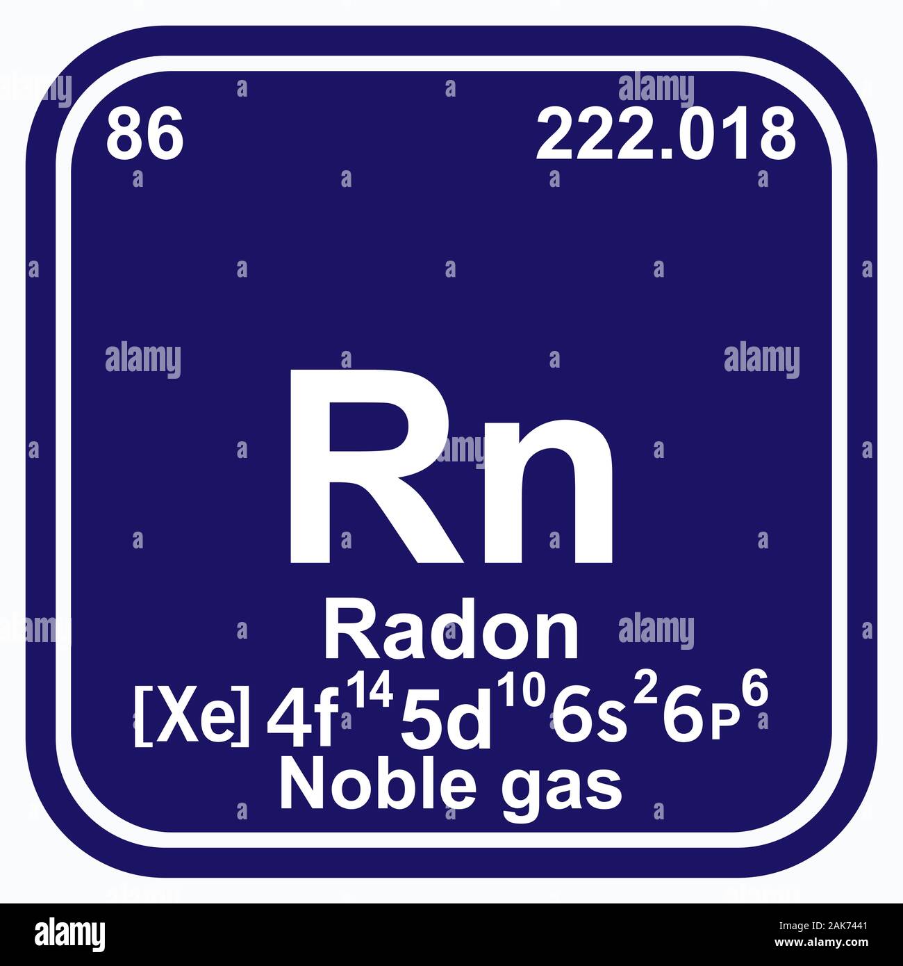 Radon Periodensystem der Elemente Vektordarstellung eps 10 Stock ...