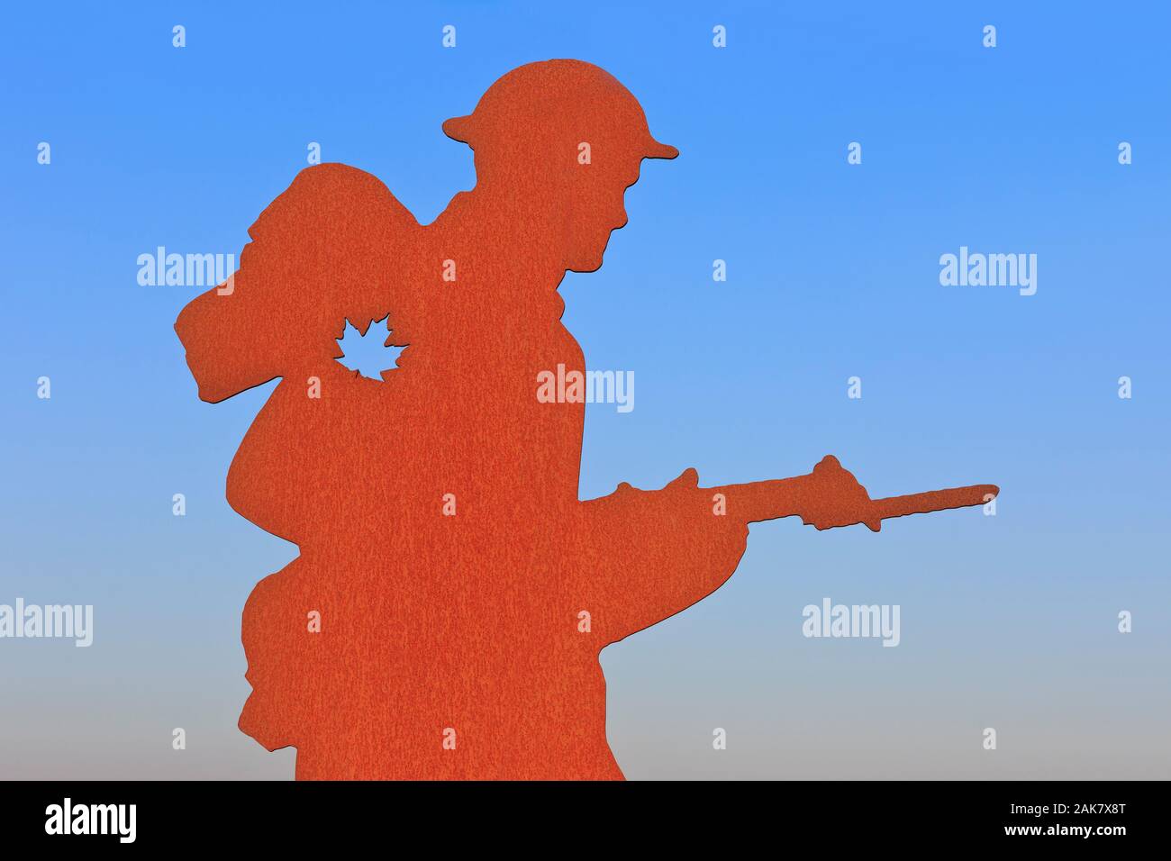 Stahl Silhouette eines kanadischen Soldaten aus dem ersten Weltkrieg an ...
