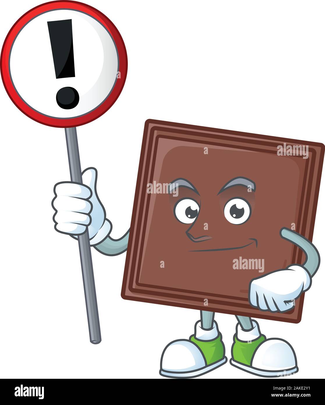 Ein Bild von Cartoon Maskottchen von einem Biss Chocolate Bar ansteigen ...